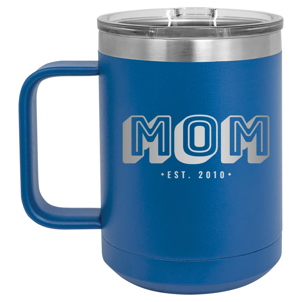 Personalized Mom Est 15 oz Mug - Royal Blue | Iconic Imprint