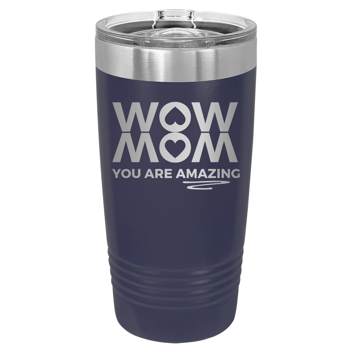 Personalized Wow Mom You Are Amazing 20 oz Tumbler - Navy | Iconic Imprint