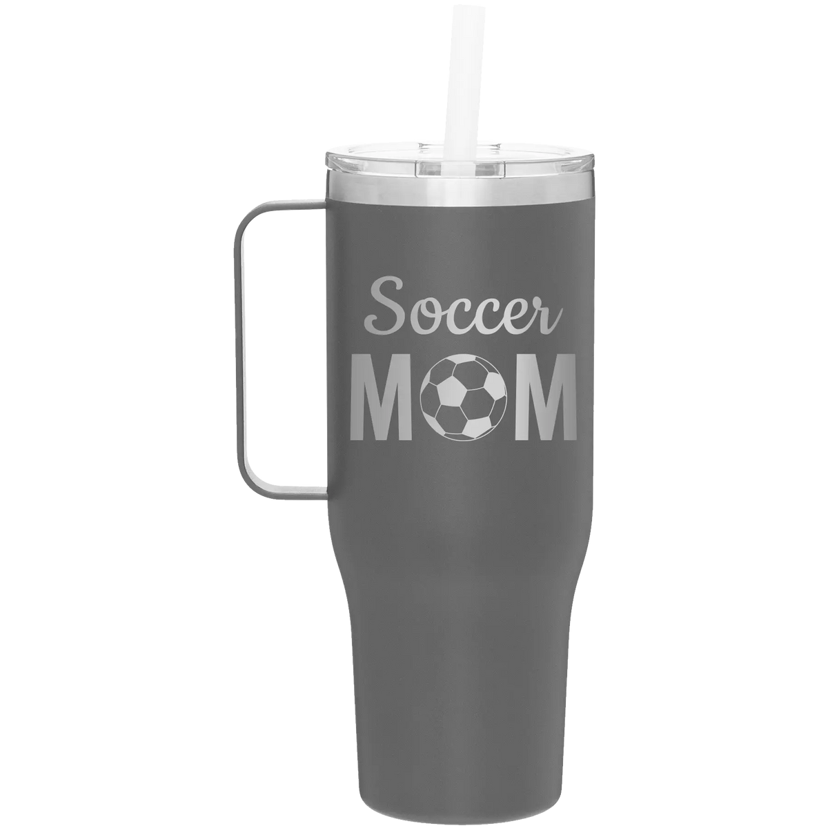 Personalized Mom Soccer2 40 oz Tumbler Mug - Slate | Iconic Imprint