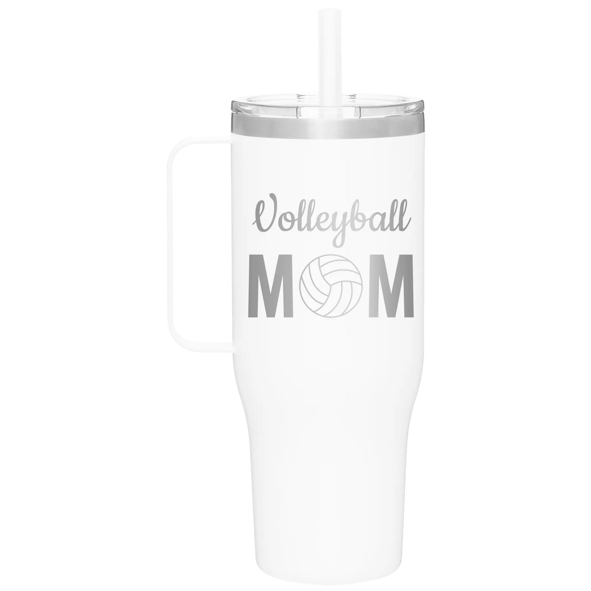 Personalized Mom Volleyball2 40 oz Tumbler Mug - White | Iconic Imprint