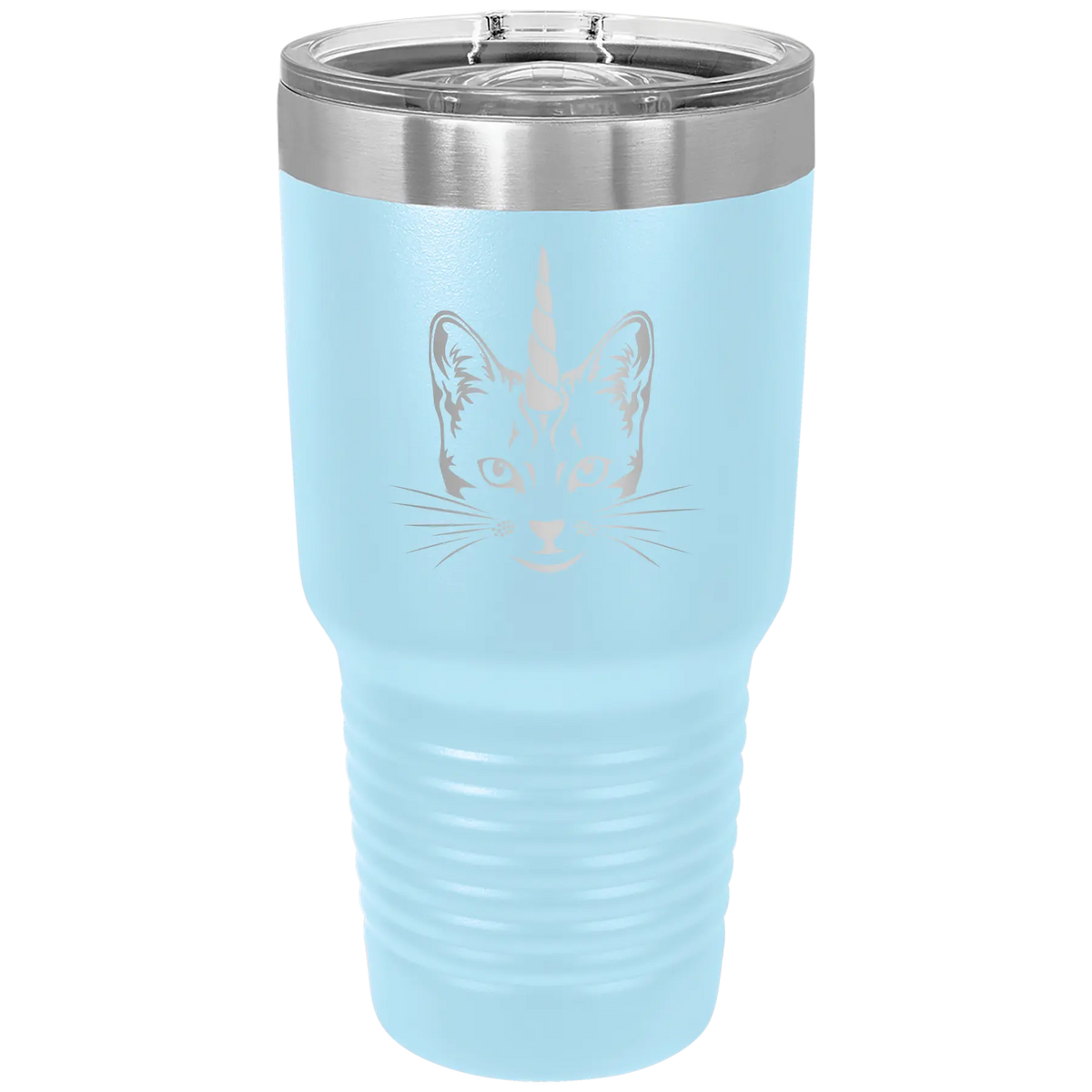 Personalized Caticorn 30 oz Tumbler - Light Blue | Iconic Imprint