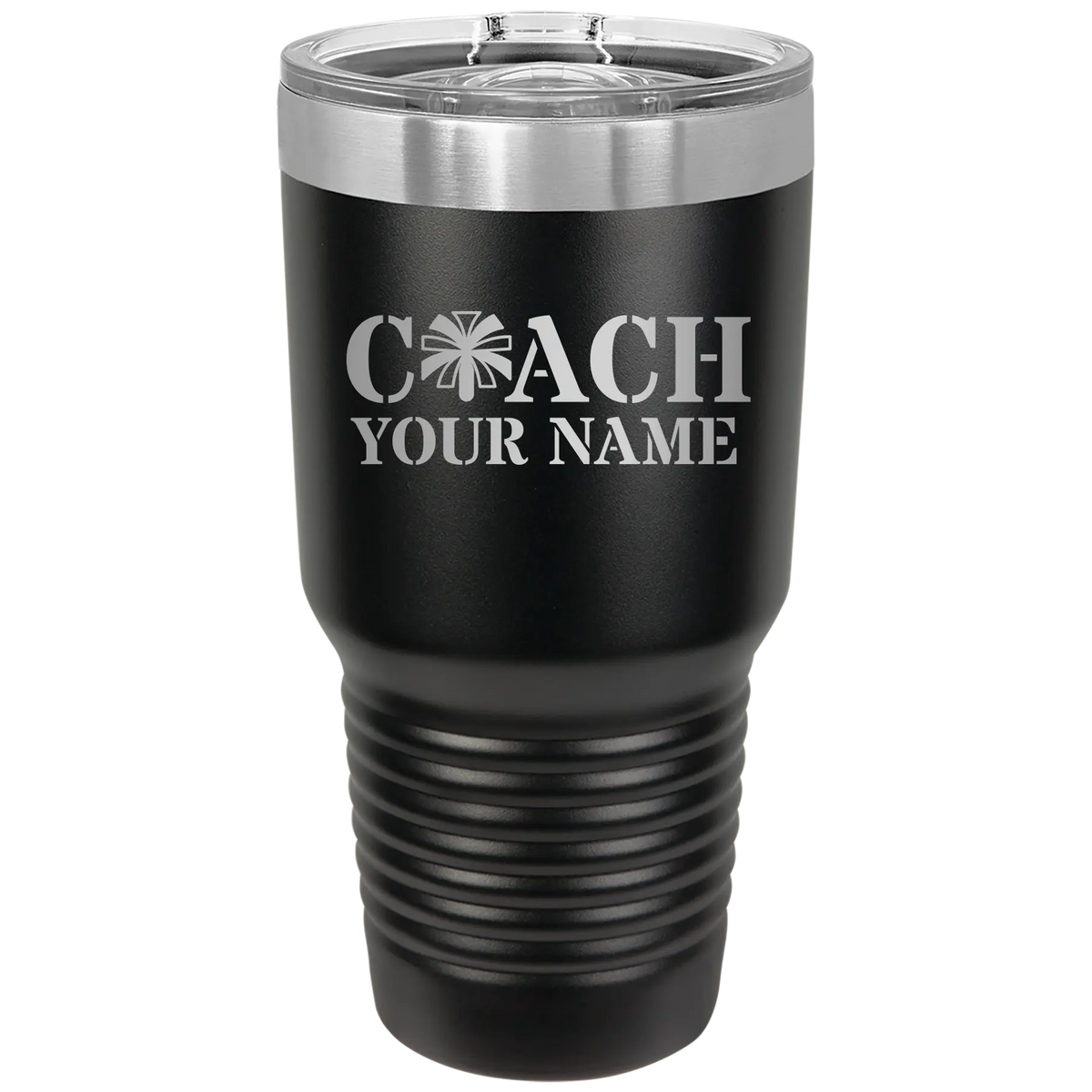 Personalized Coach Cheer 30 oz Tumbler - Black | Iconic Imprint