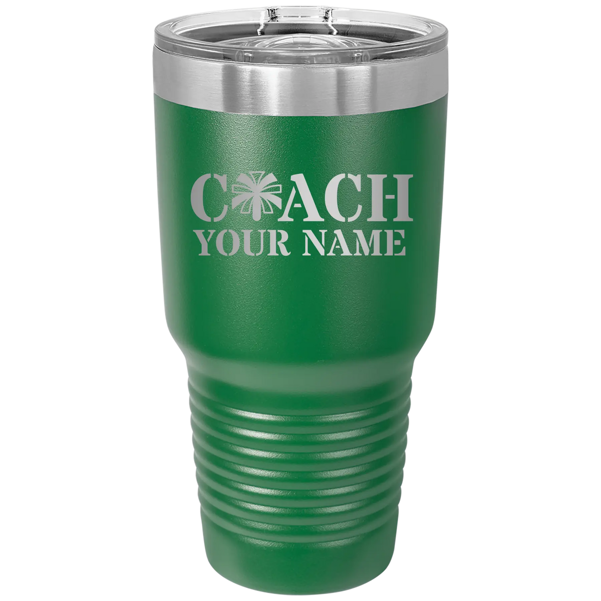 Personalized Coach Cheer 30 oz Tumbler - Green | Iconic Imprint