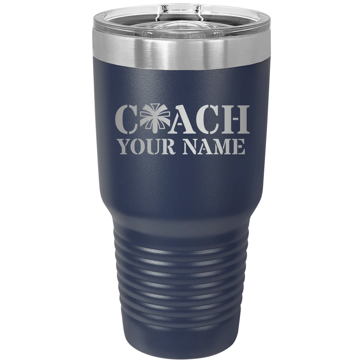 Personalized Coach Cheer 30 oz Tumbler - Navy | Iconic Imprint