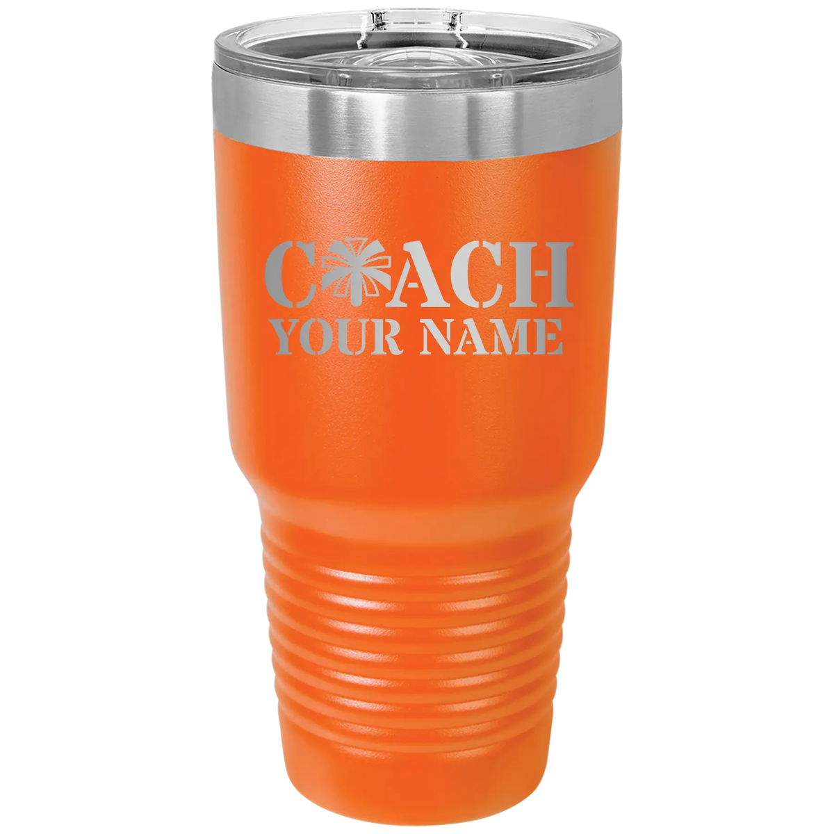 Personalized Coach Cheer 30 oz Tumbler - Orange | Iconic Imprint