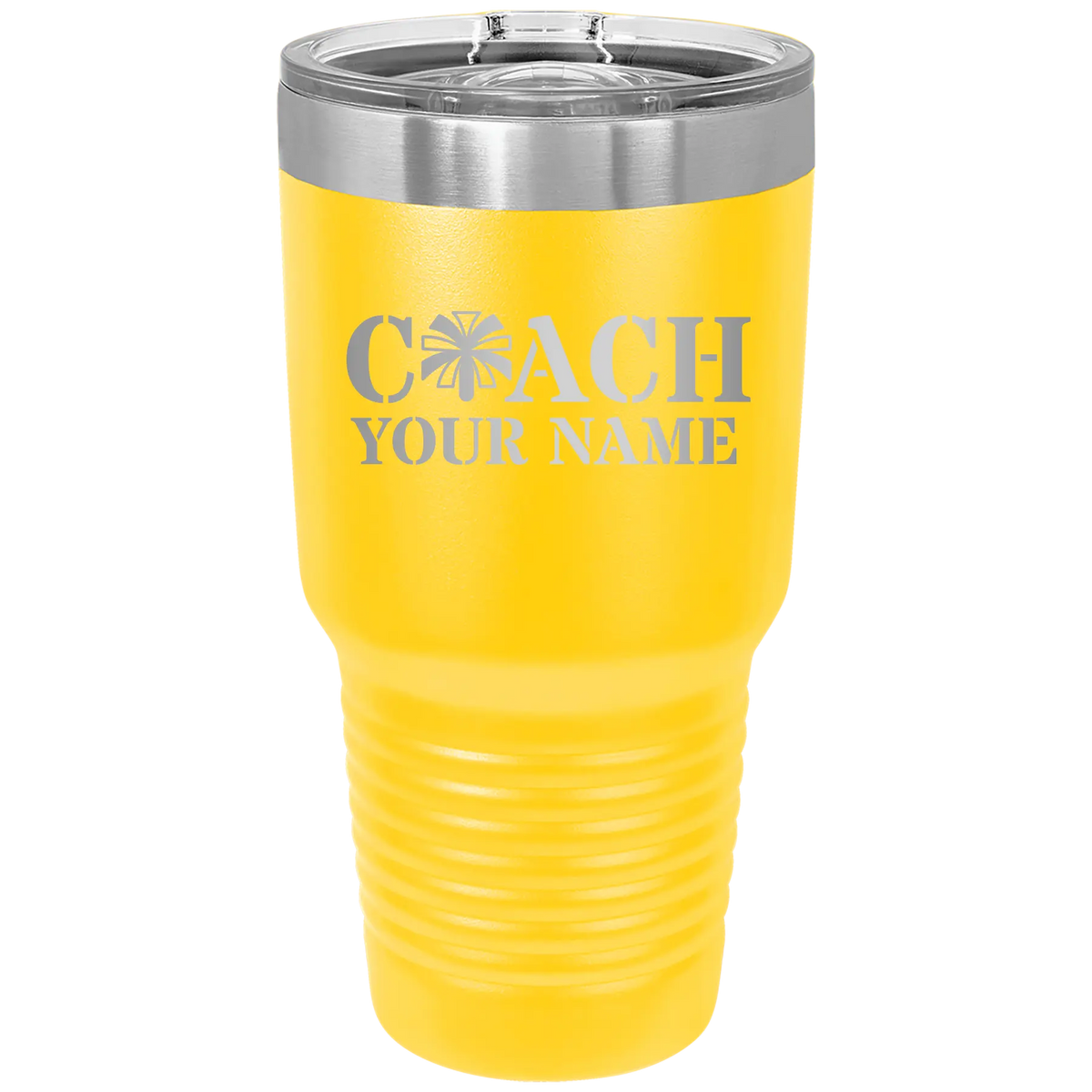 Personalized Coach Cheer 30 oz Tumbler - Yellow | Iconic Imprint