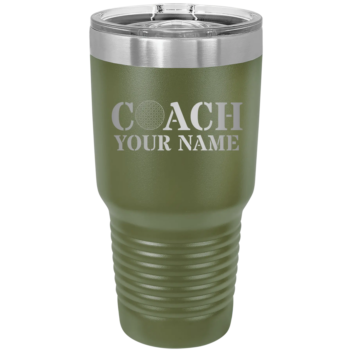 Personalized Coach Golf 30 oz Tumbler - Olive Green | Iconic Imprint