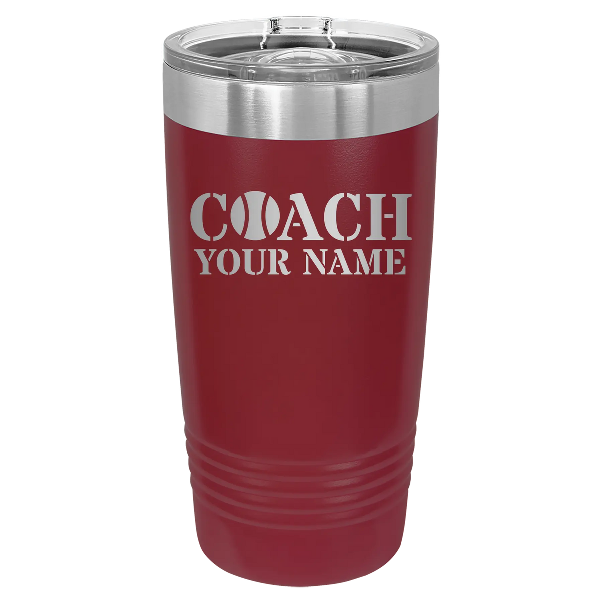 Personalized Coach Tennis 20 oz Tumbler - Maroon | Iconic Imprint