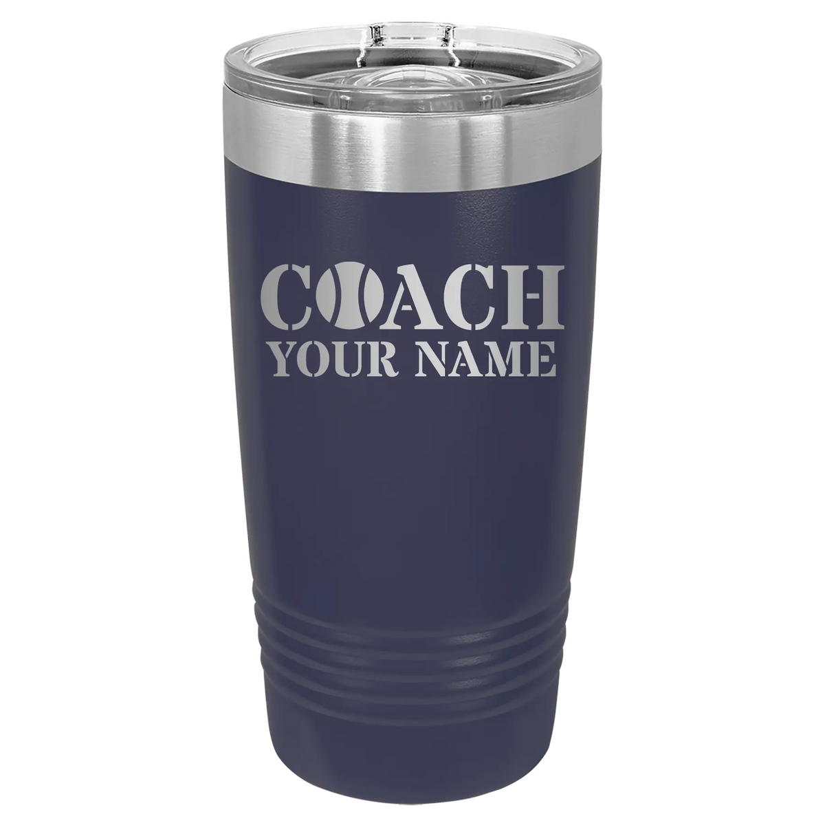 Personalized Coach Tennis 20 oz Tumbler - Navy | Iconic Imprint