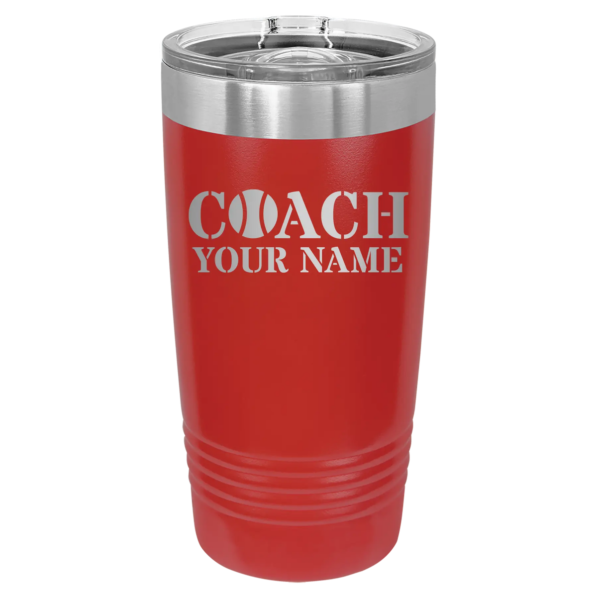Personalized Coach Tennis 20 oz Tumbler - Red | Iconic Imprint