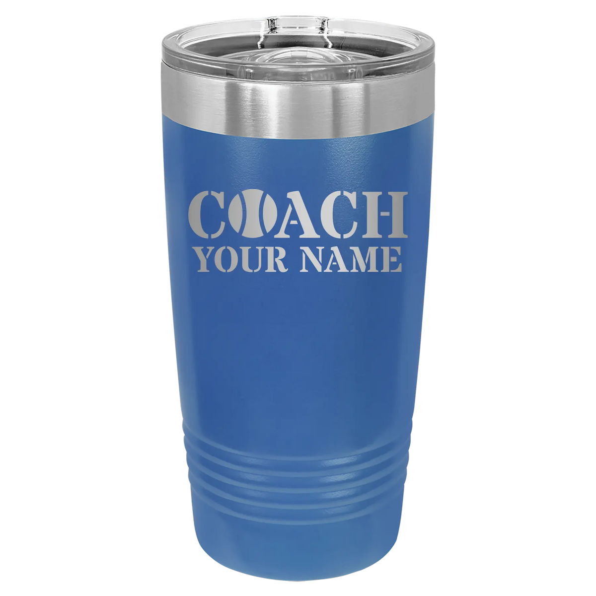 Personalized Coach Tennis 20 oz Tumbler - Royal Blue | Iconic Imprint