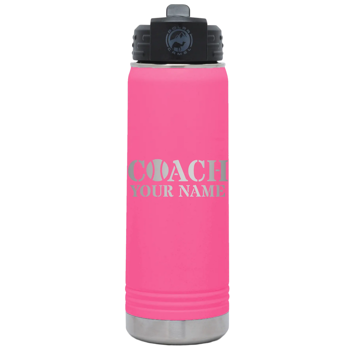 Personalized Coach Tennis 20 oz Water Bottle - Pink | Iconic Imprint