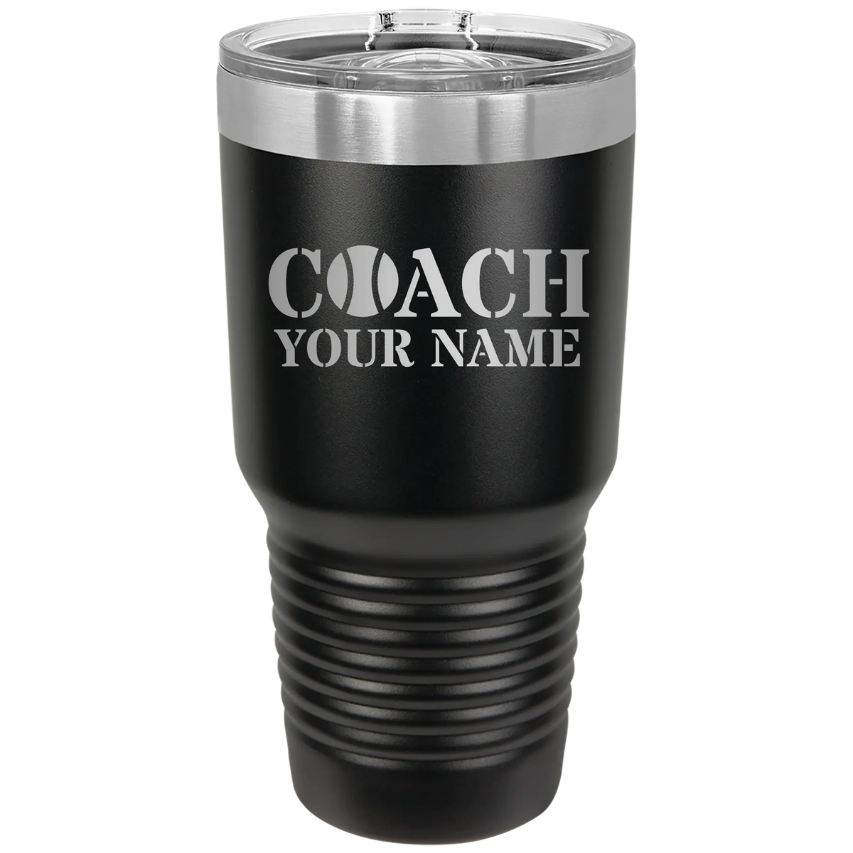 Personalized Coach Tennis 30 oz Tumbler - Black | Iconic Imprint