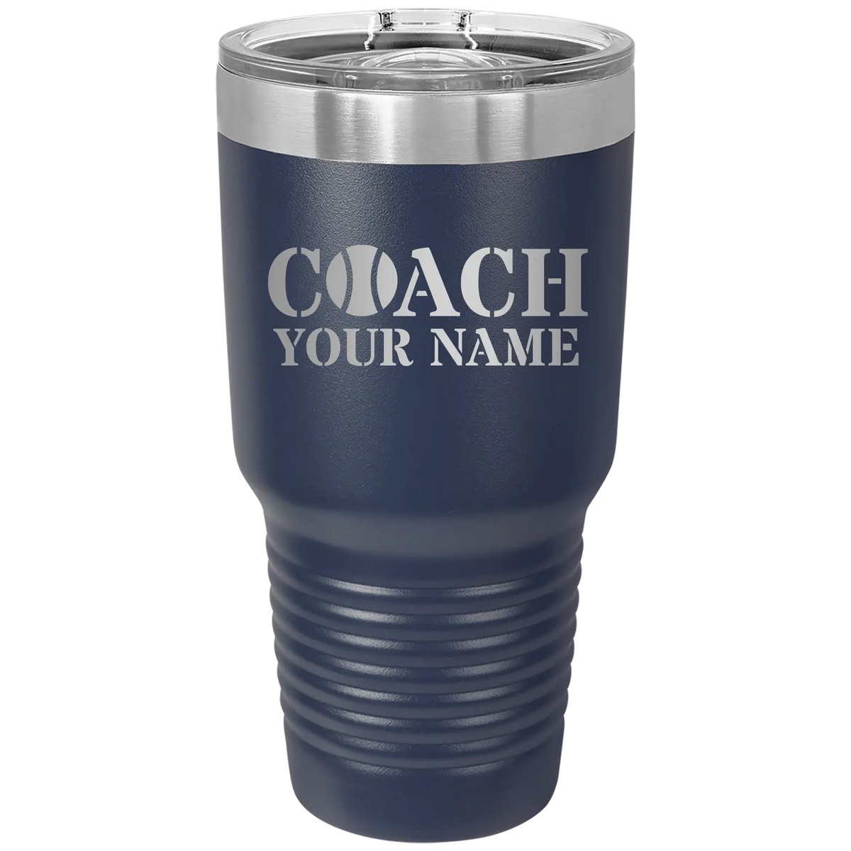 Personalized Coach Tennis 30 oz Tumbler - Navy | Iconic Imprint