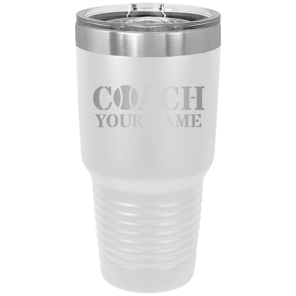 Personalized Coach Tennis 30 oz Tumbler - White | Iconic Imprint