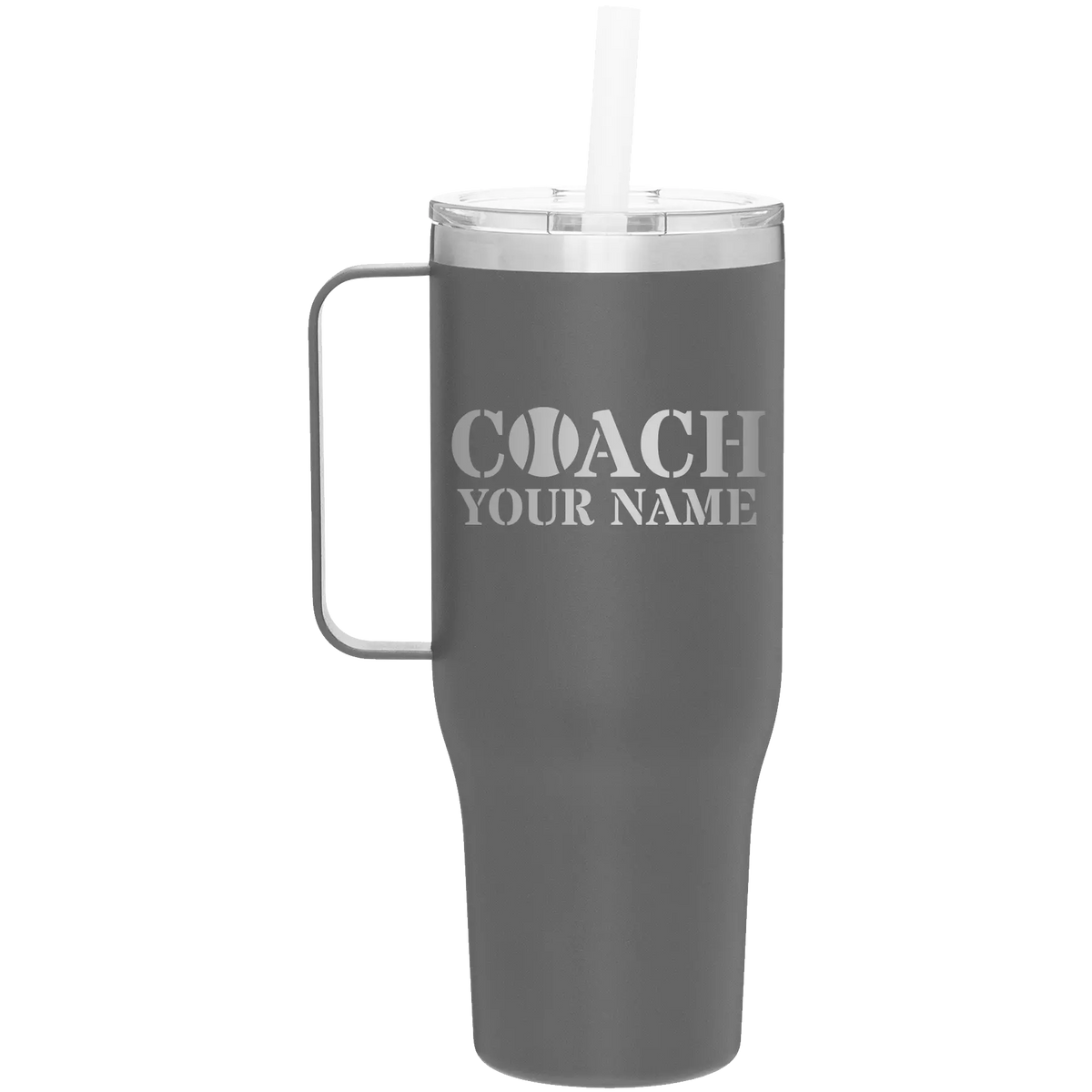 Personalized Coach Tennis 40 oz Tumbler Mug - Slate | Iconic Imprint