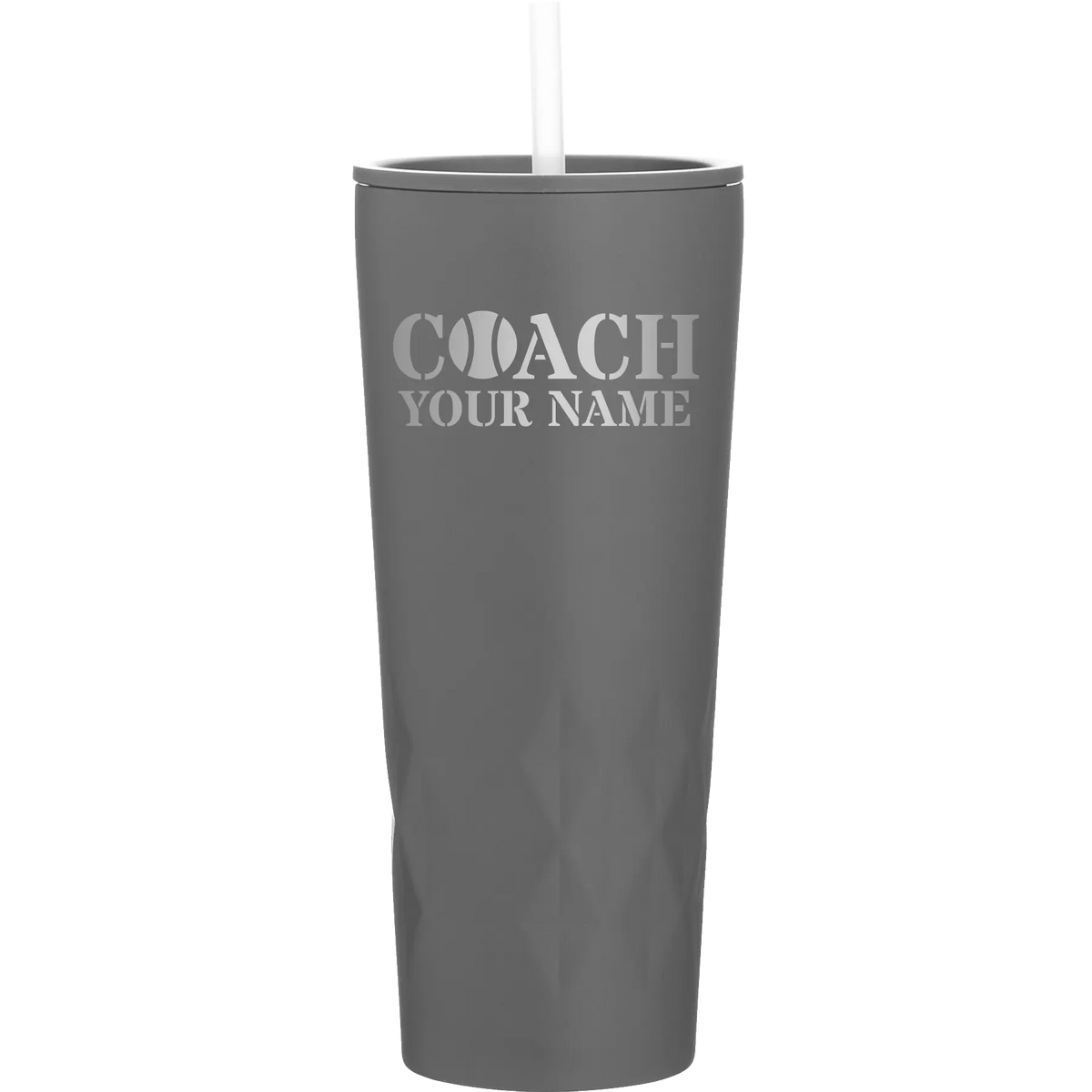 Personalized Coach Tennis 20.9 oz Tumbler - Slate | Iconic Imprint