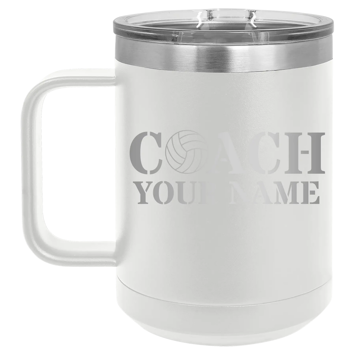 Personalized Coach Volleyball 15 oz Mug - White | Iconic Imprint