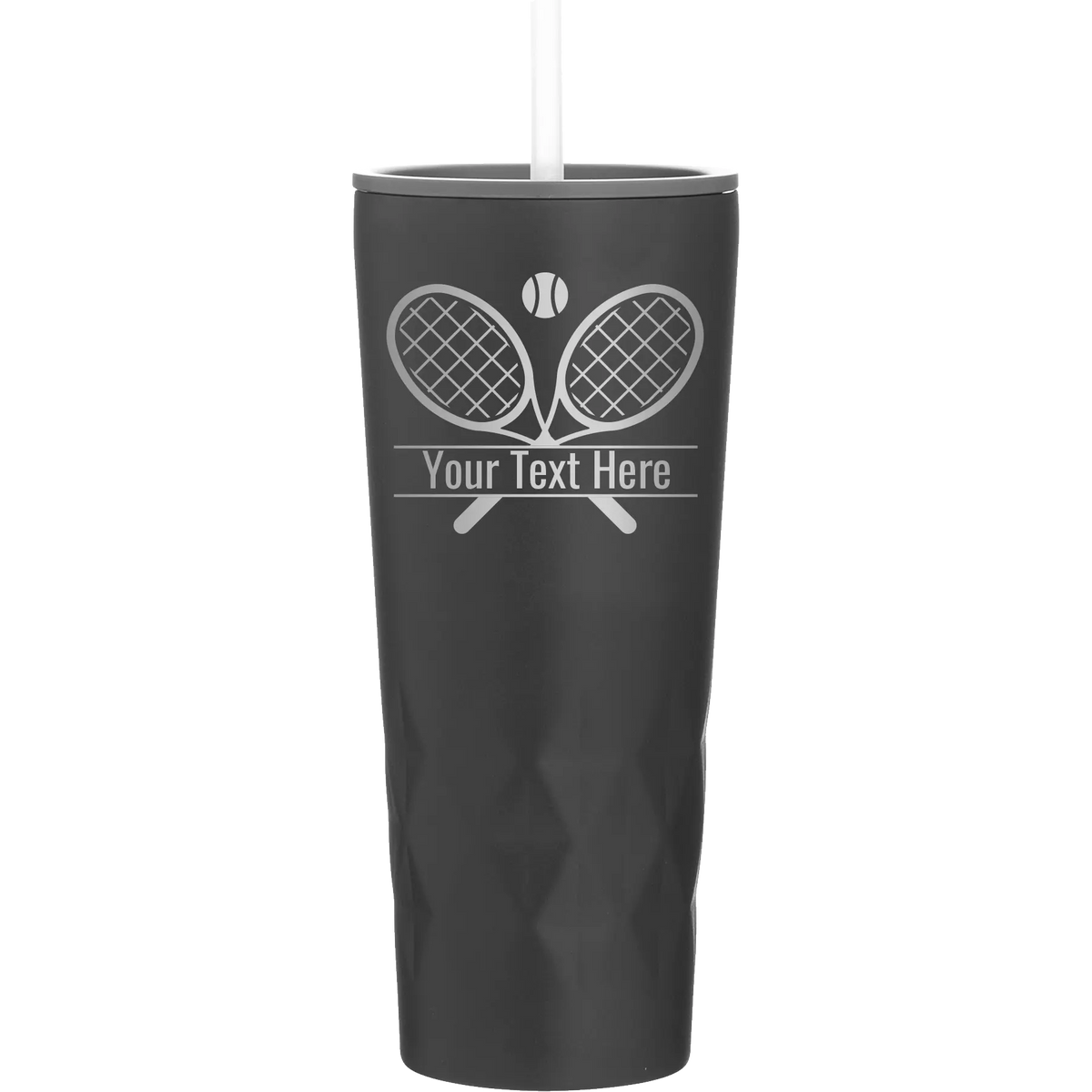 Personalized Tennis 20.9 oz Tumbler - Black | Iconic Imprint