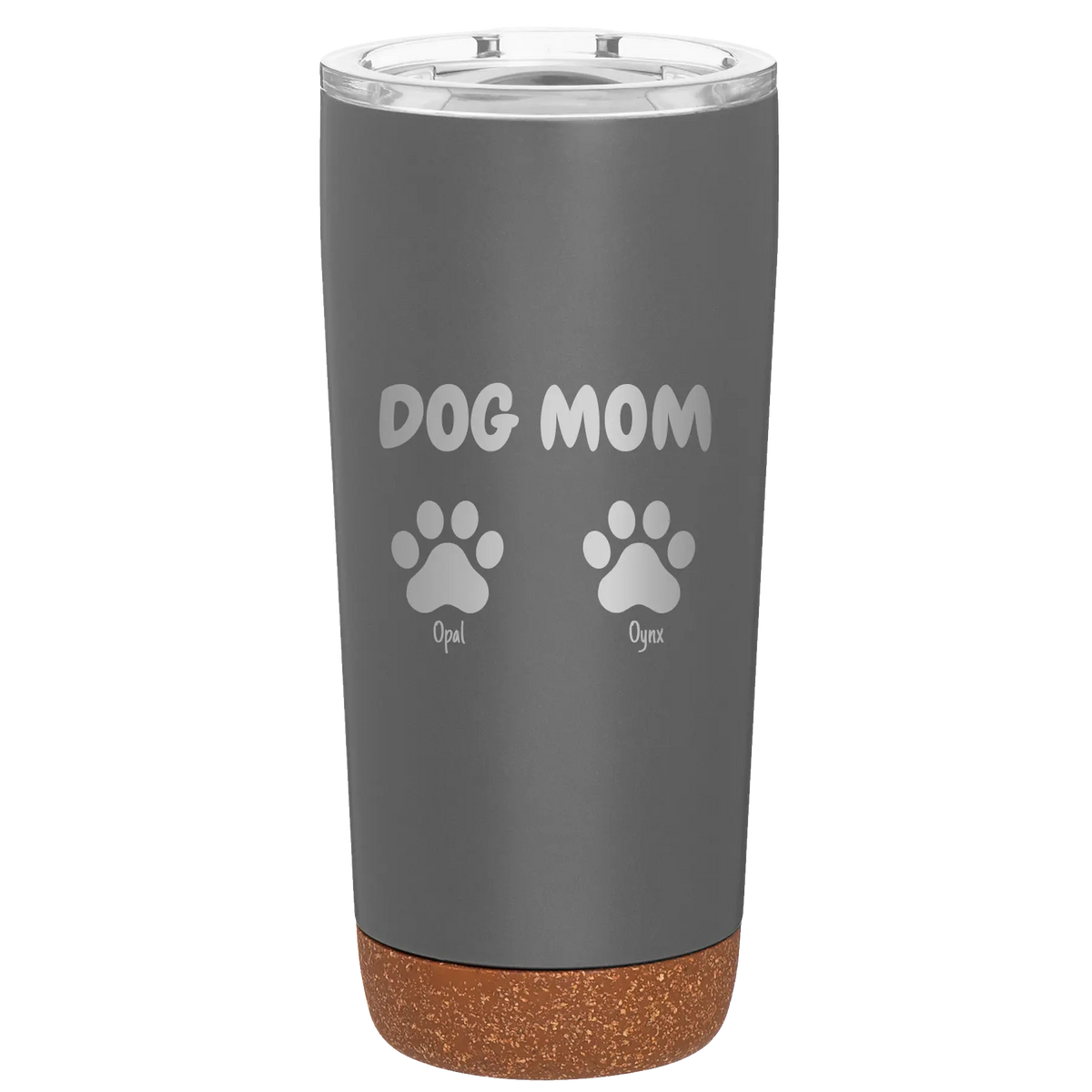 Personalized Cat Dog Mom Dad 2 paws 20 oz Tumbler - Storm Gray | Iconic Imprint