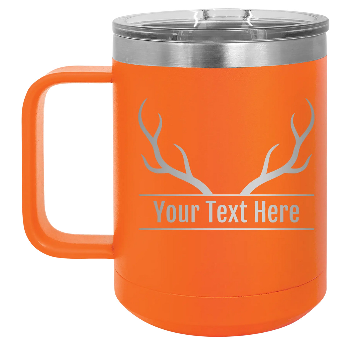 Personalized Antler 15 oz Mug - Orange | Iconic Imprint