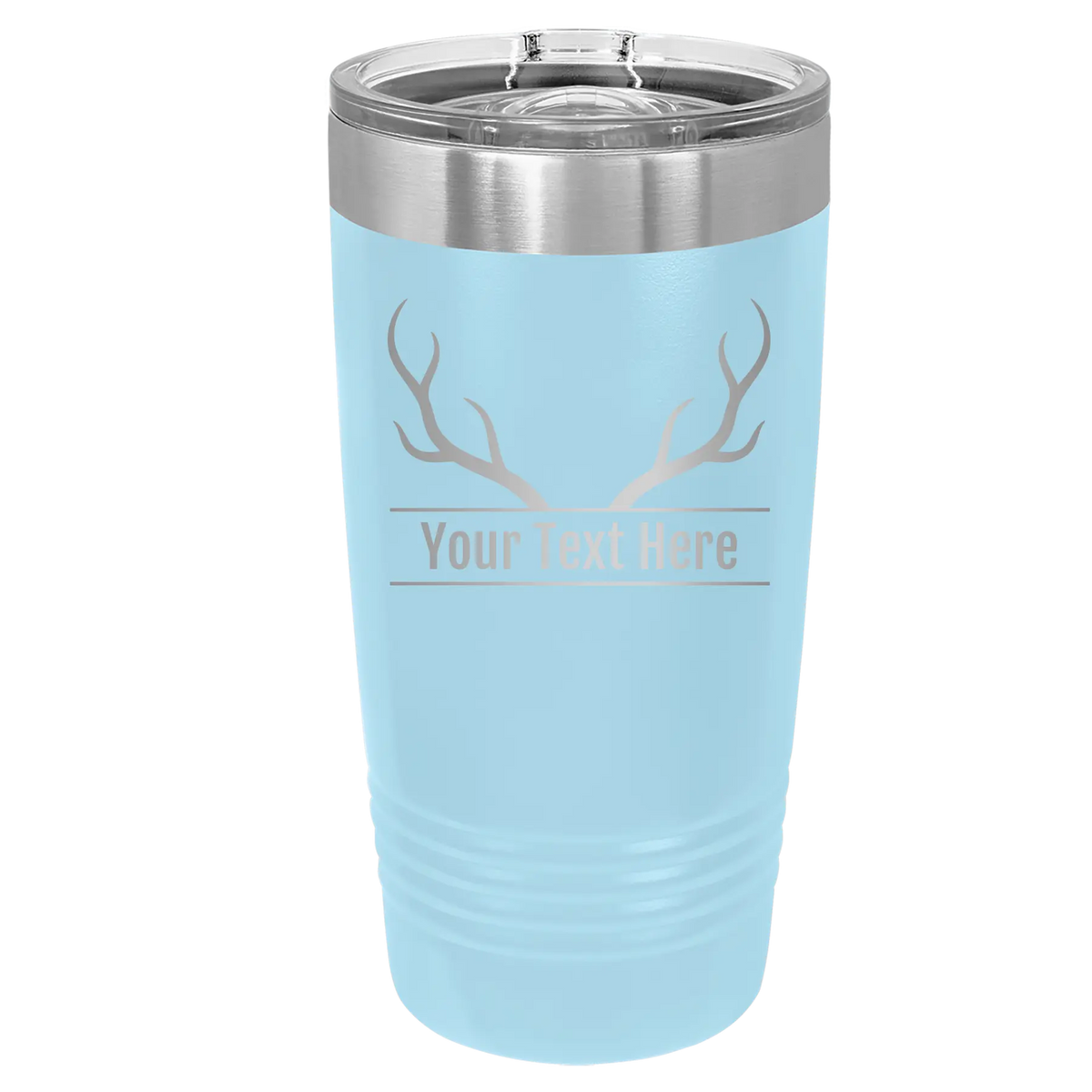 Personalized Antler 20 oz Tumbler - Light Blue | Iconic Imprint