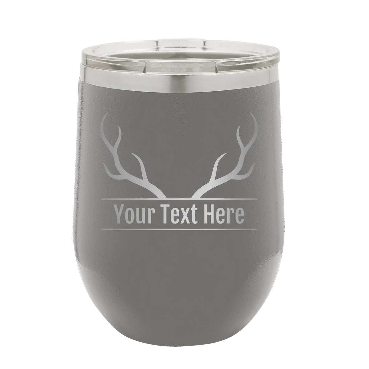 Personalized Antler Wine Cup - Dark Gray | Iconic Imprint