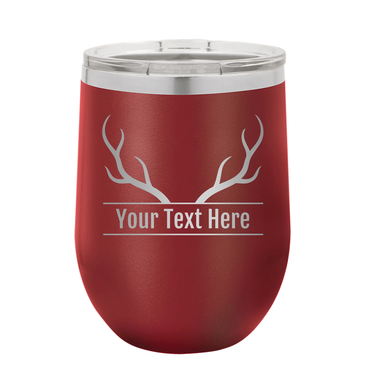 Personalized Antler Wine Cup - Maroon | Iconic Imprint
