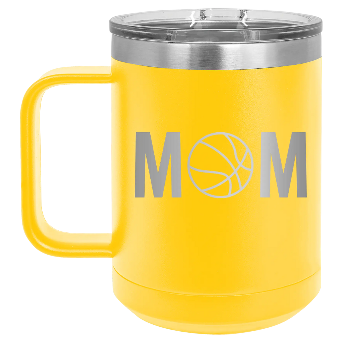 Personalized Mom Basketball 15 oz Mug - Yellow | Iconic Imprint