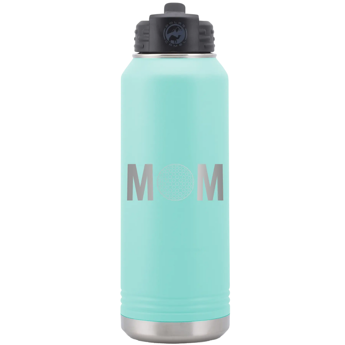 Personalized Mom Golf 32 oz Water Bottle - Teal | Iconic Imprint