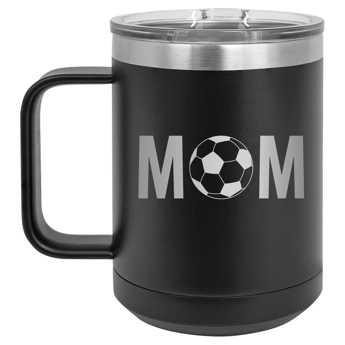 Personalized Mom Soccer 15 oz Mug - Black | Iconic Imprint