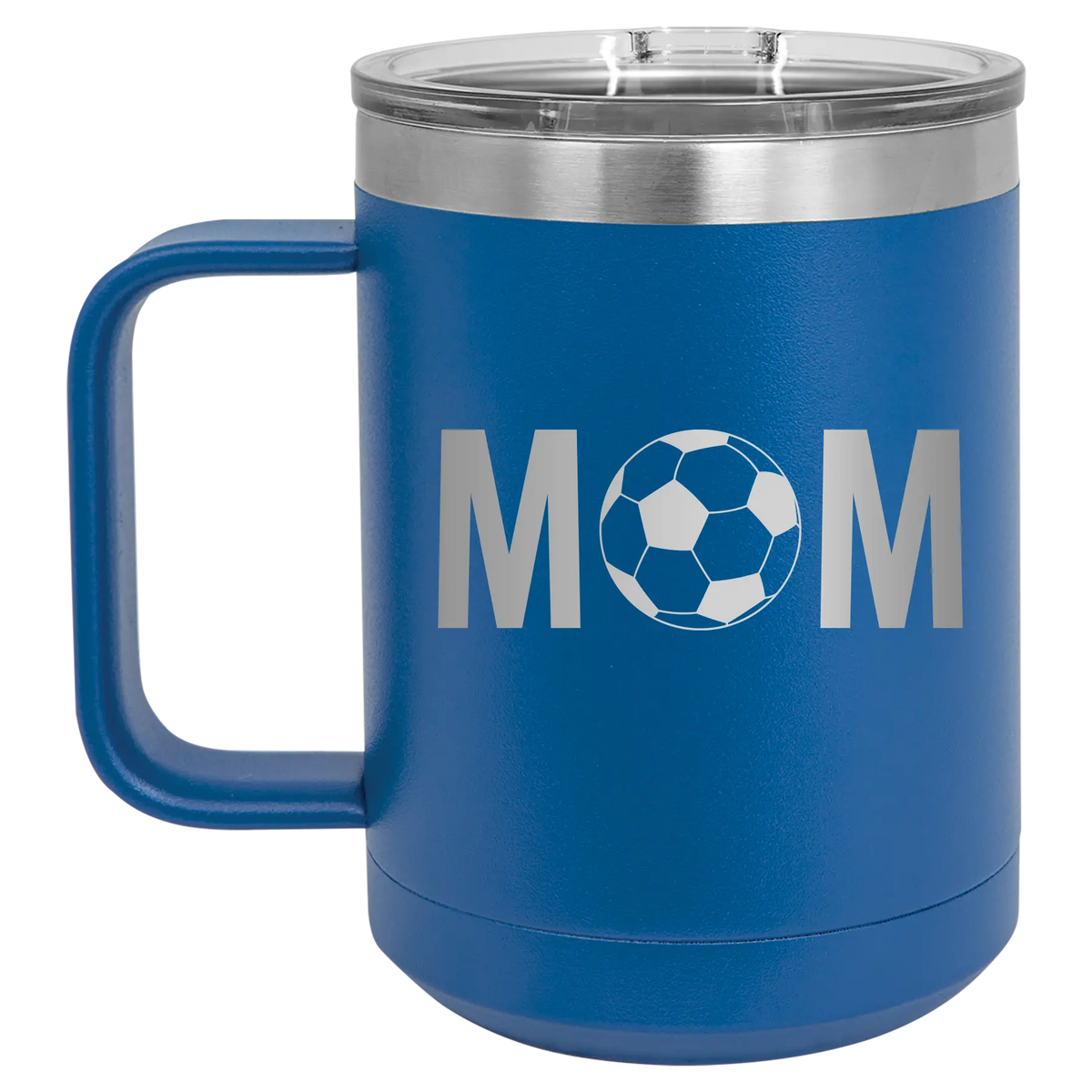 Personalized Mom Soccer 15 oz Mug - Royal Blue | Iconic Imprint