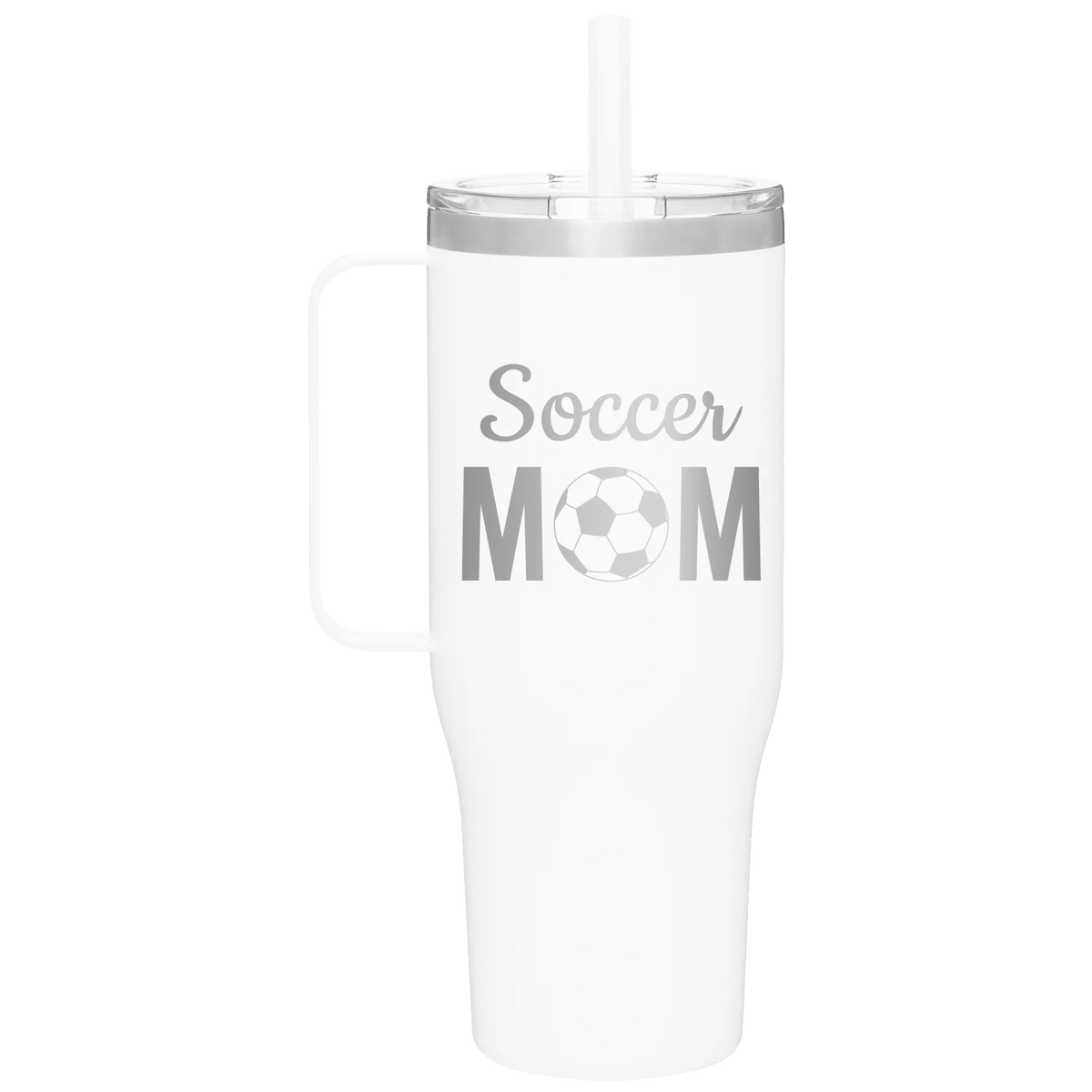 Personalized Mom Soccer2 40 oz Tumbler Mug - White | Iconic Imprint