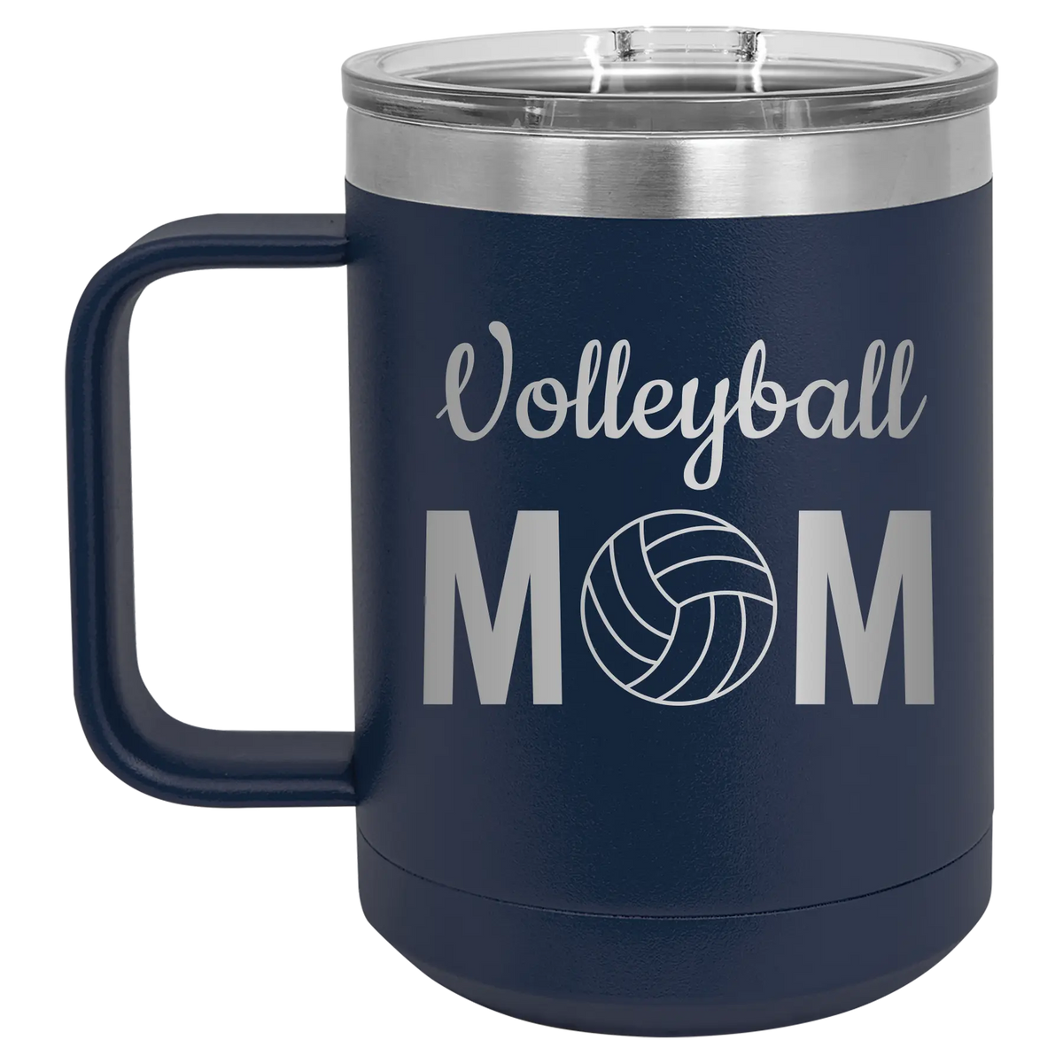 Personalized Mom Volleyball2 15 oz Mug - Navy | Iconic Imprint