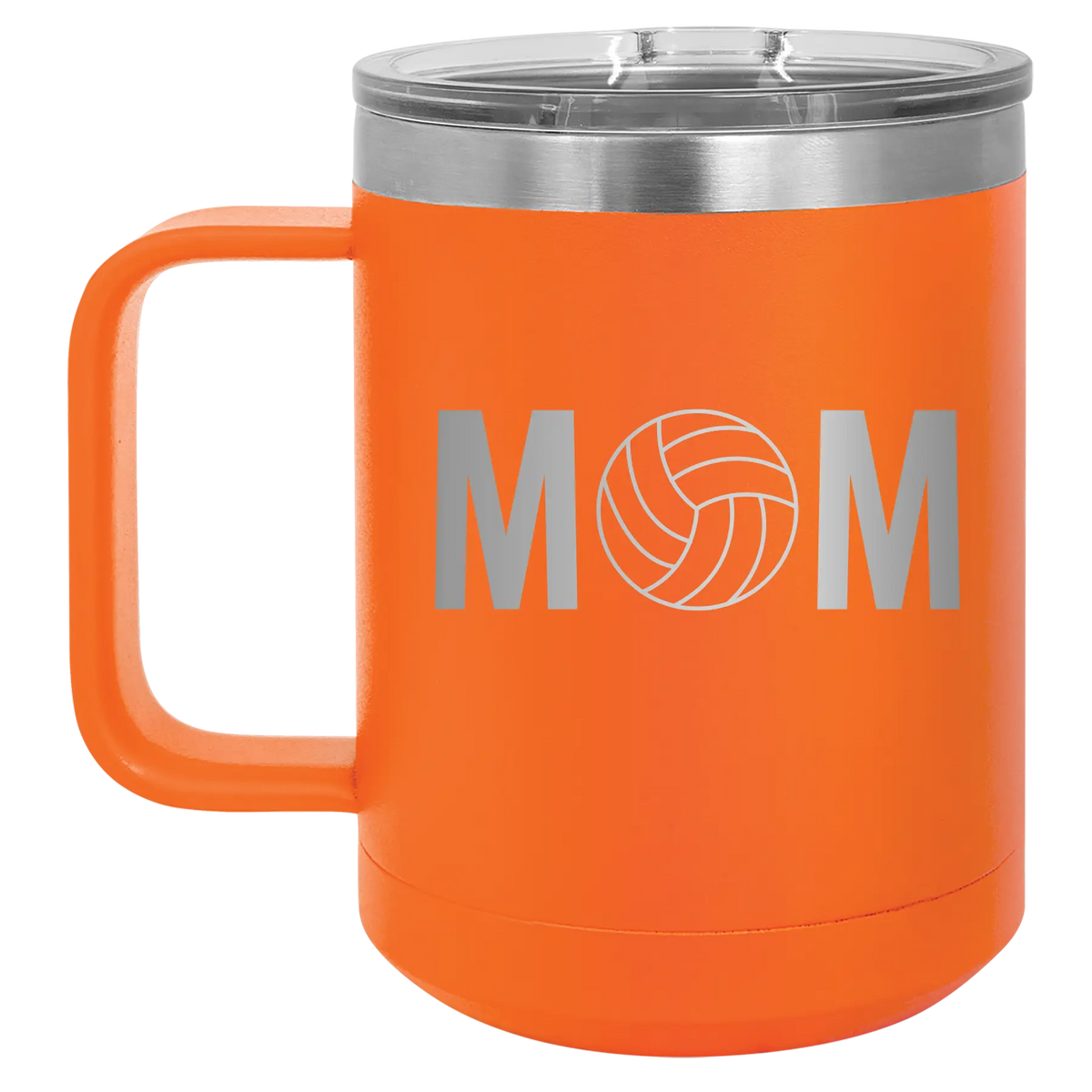 Personalized Mom Volleyball 15 oz Mug - Orange | Iconic Imprint