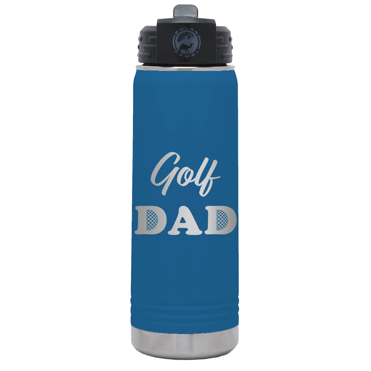 Personalized Golf Dad2 20 oz Water Bottle - Royal Blue | Iconic Imprint