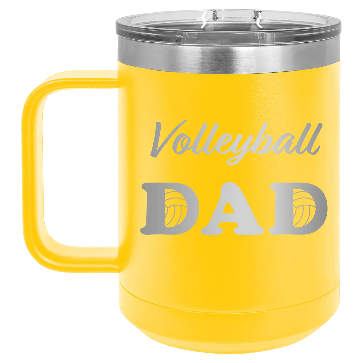 Personalized Volleyball Dad2 15 oz Mug - Yellow | Iconic Imprint
