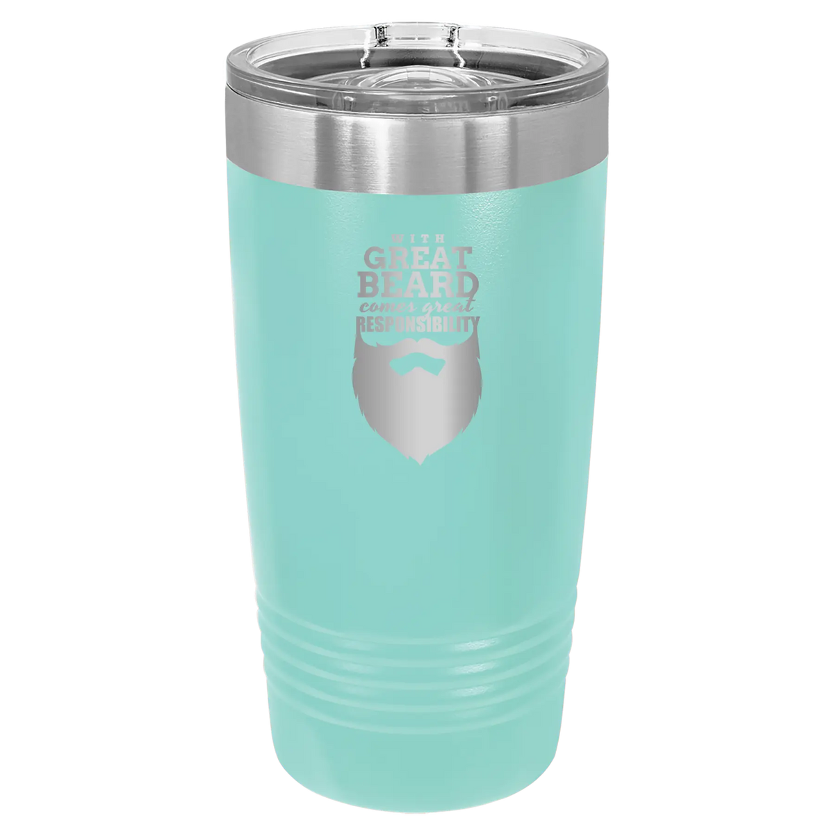 Personalized With Great Beard Comes Great Responsibility 20 oz Tumbler ...
