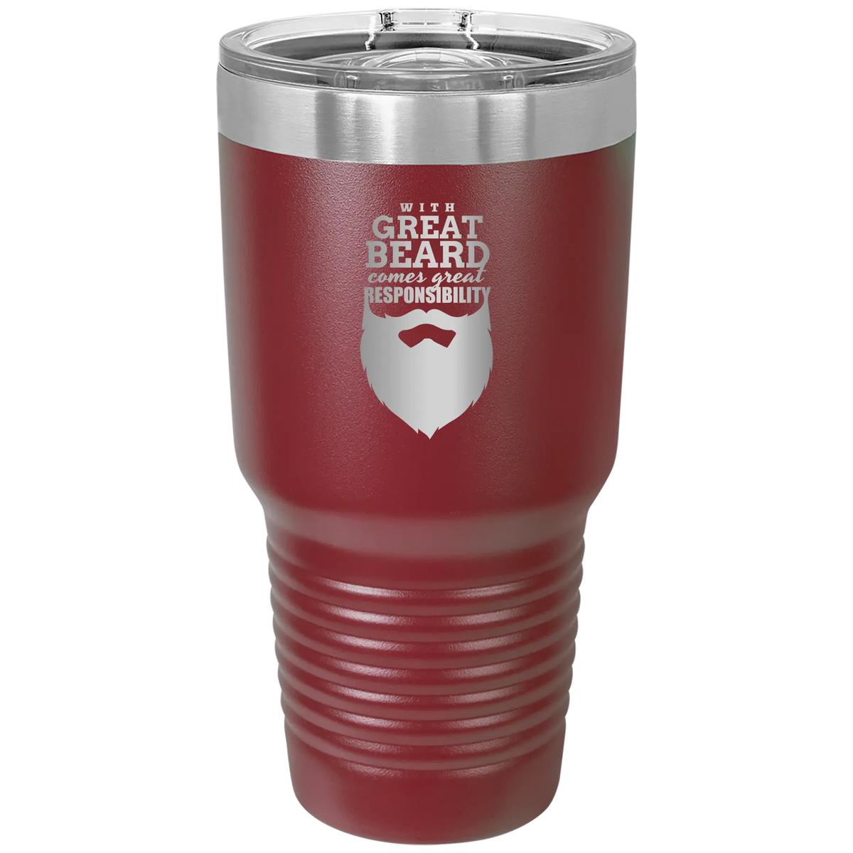 Personalized With Great Beard Comes Great Responsibility 30 oz Tumbler ...
