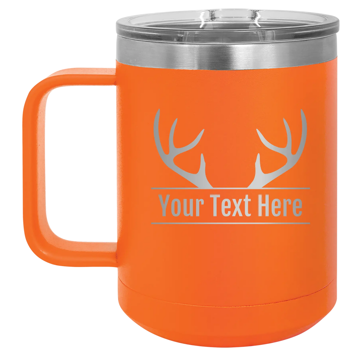 Personalized Antler2 15 oz Mug - Orange | Iconic Imprint
