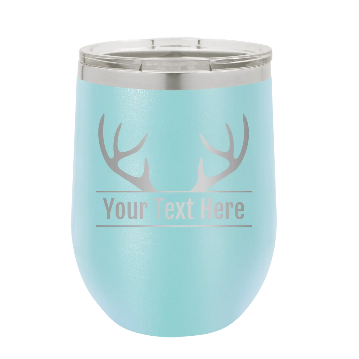 Personalized Antler2 Wine Cup - Light Blue | Iconic Imprint