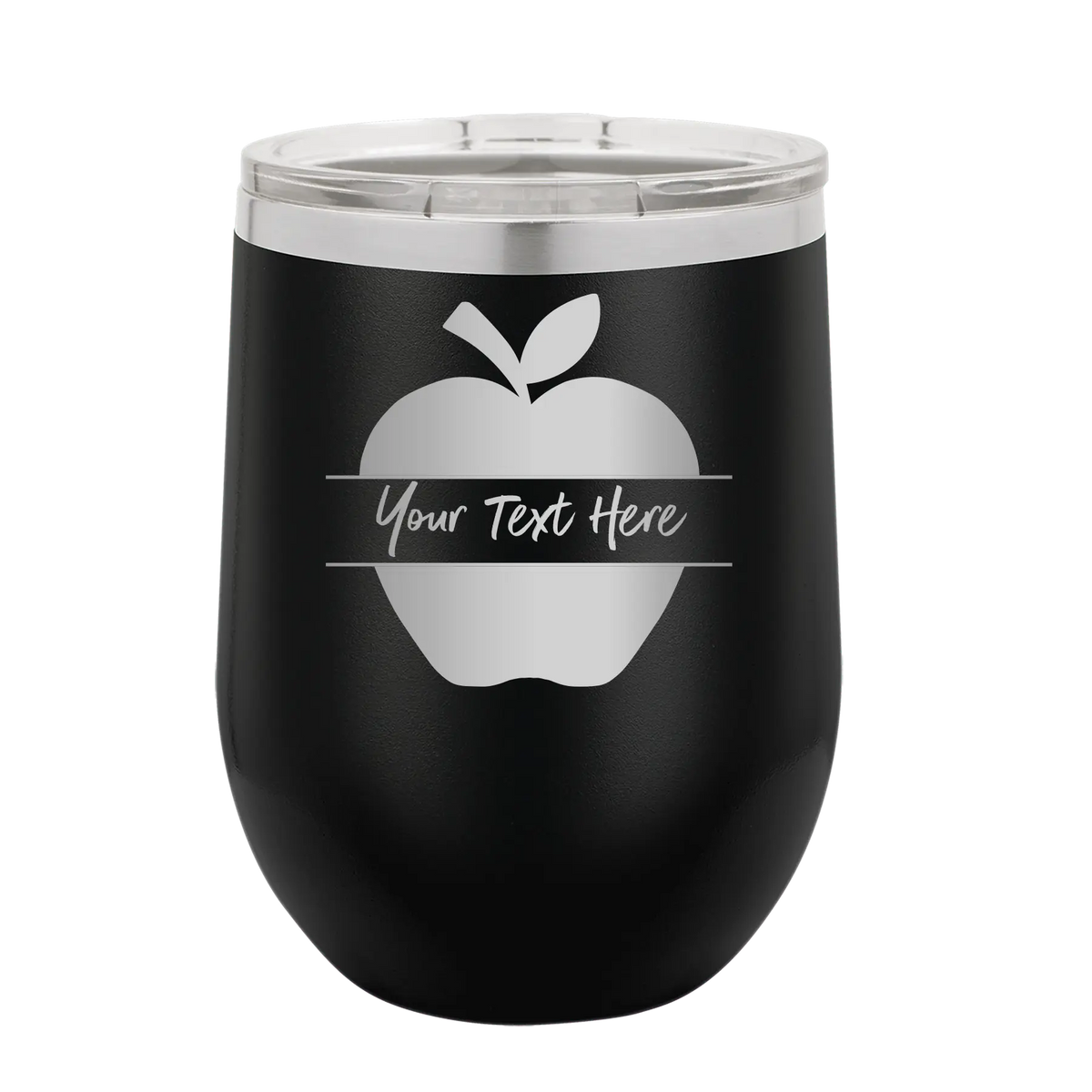 Personalized Apple Wine Cup - Black | Iconic Imprint