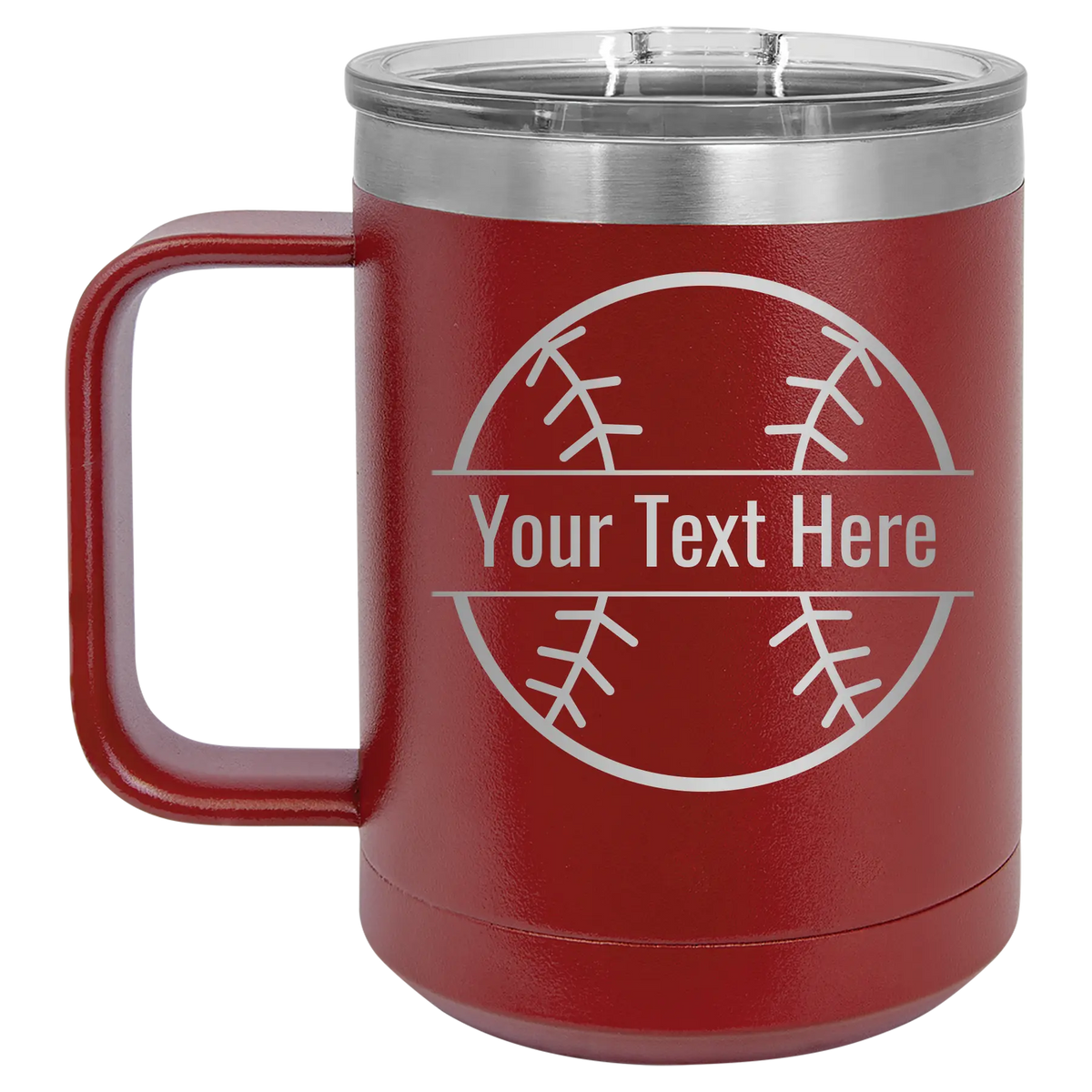 Personalized Baseball 15 oz Mug - Maroon | Iconic Imprint