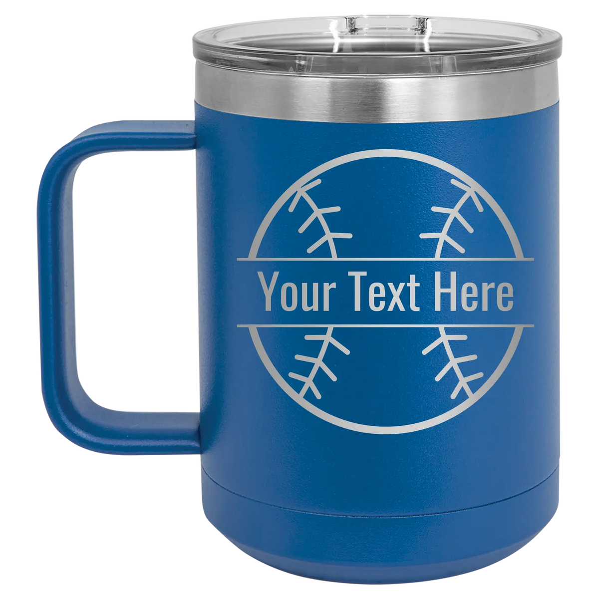 Personalized Baseball 15 oz Mug - Royal Blue | Iconic Imprint