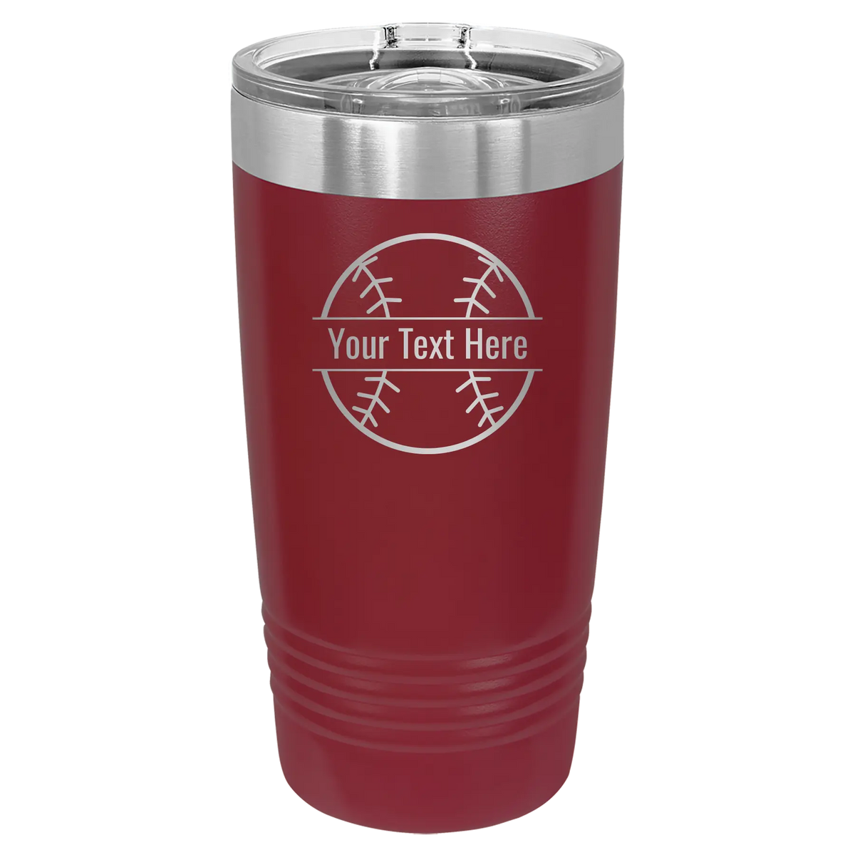 Personalized Baseball 20 oz Tumbler - Maroon | Iconic Imprint