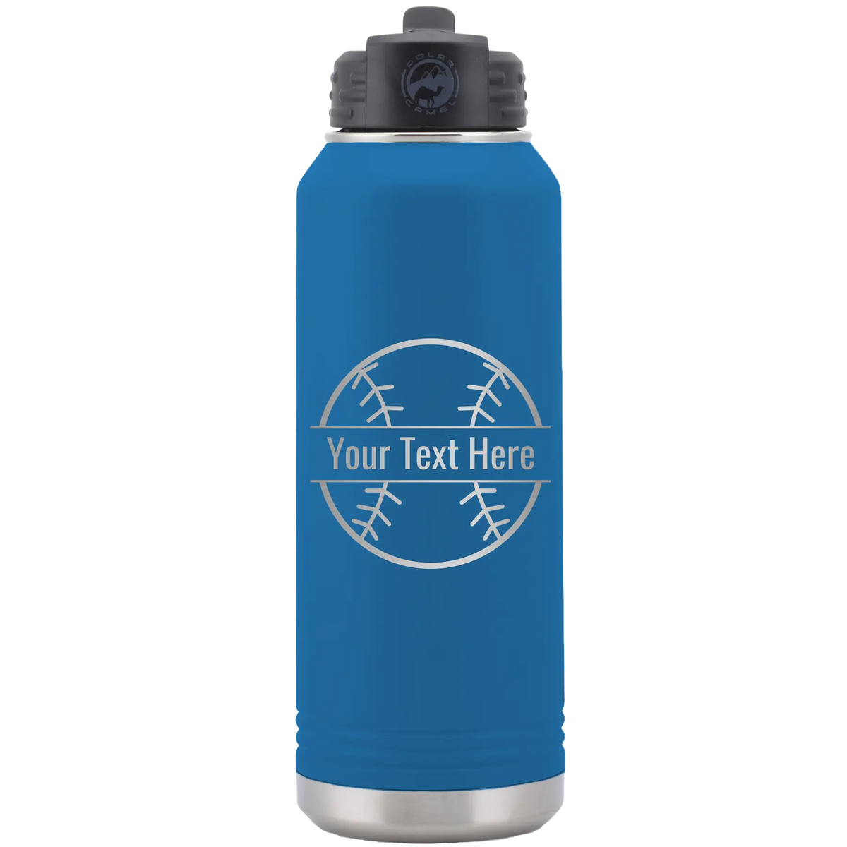 Personalized Baseball 32 oz Water Bottle - Royal Blue | Iconic Imprint