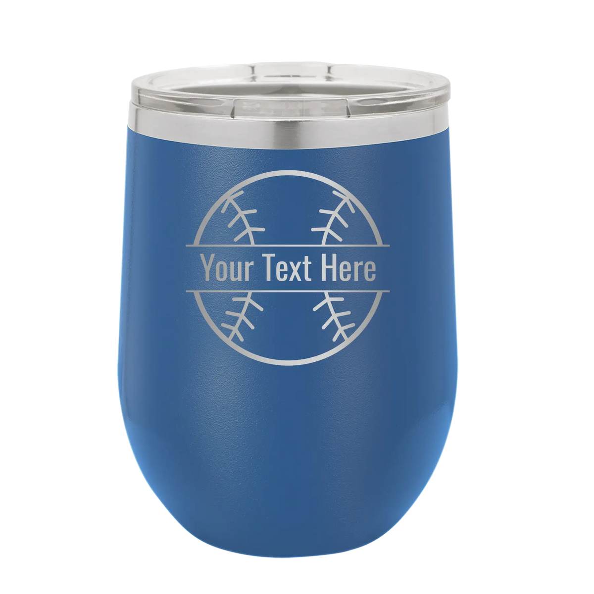 Personalized Baseball Wine Cup - Royal Blue | Iconic Imprint
