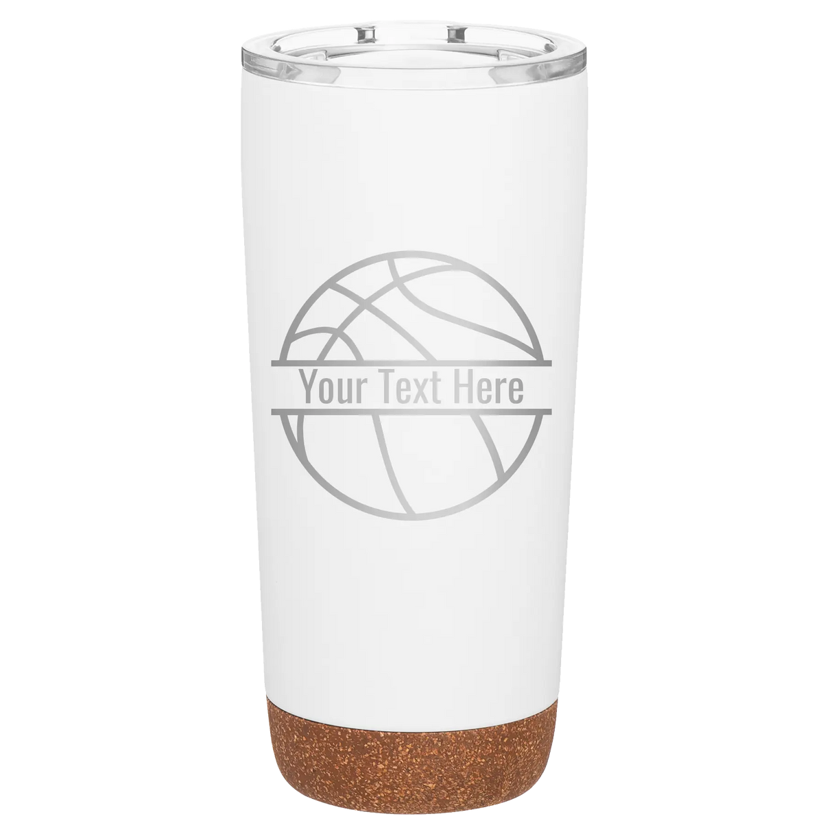 Personalized Basketball 20 oz Tumbler - White | Iconic Imprint