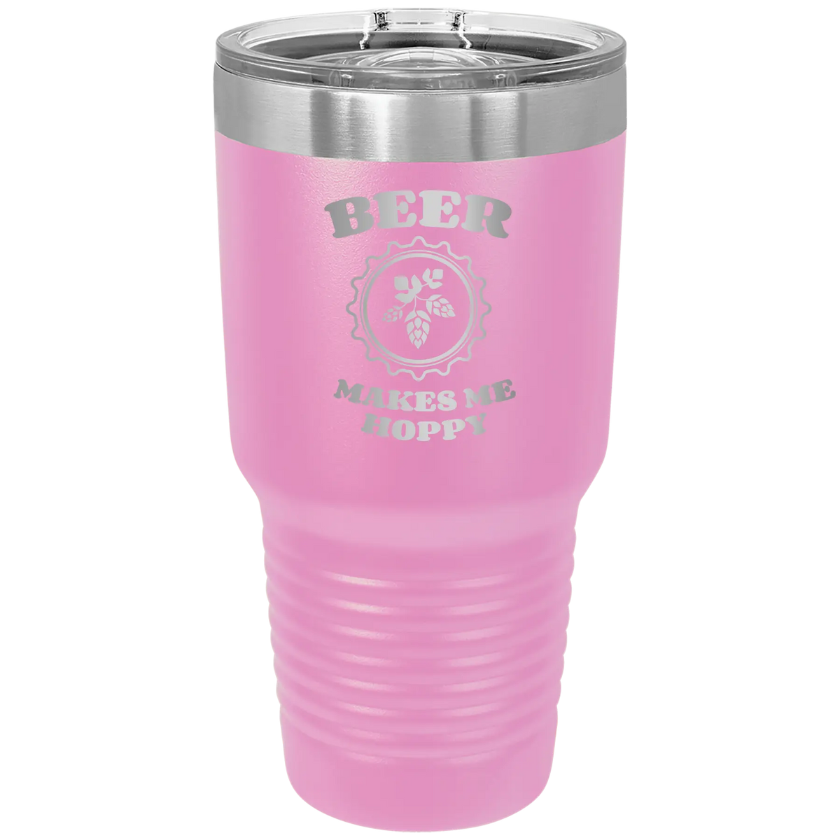 Personalized Beer Makes Me Hoppy 30 oz Tumbler - Light Purple | Iconic ...