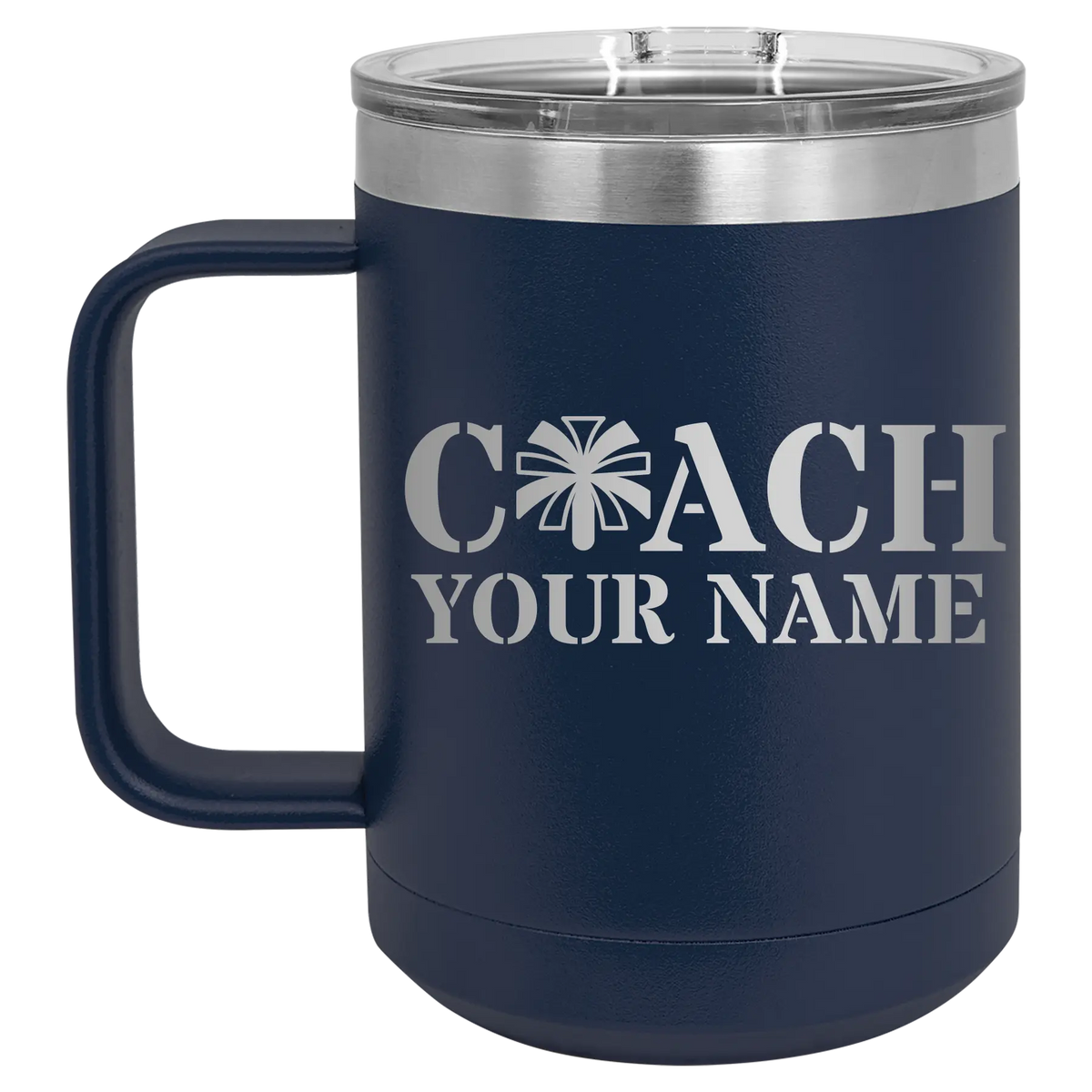 Personalized Coach Cheer 15 oz Mug - Navy | Iconic Imprint
